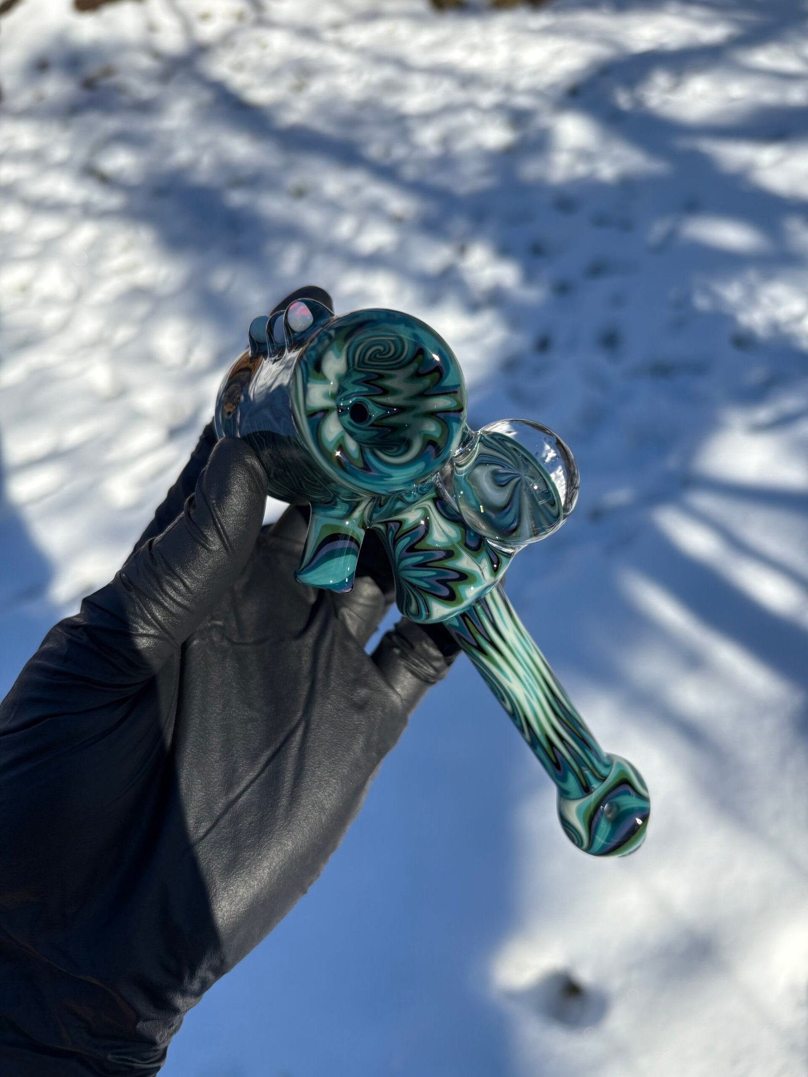 Line Work Hammer W/ Opals - Wered Glass